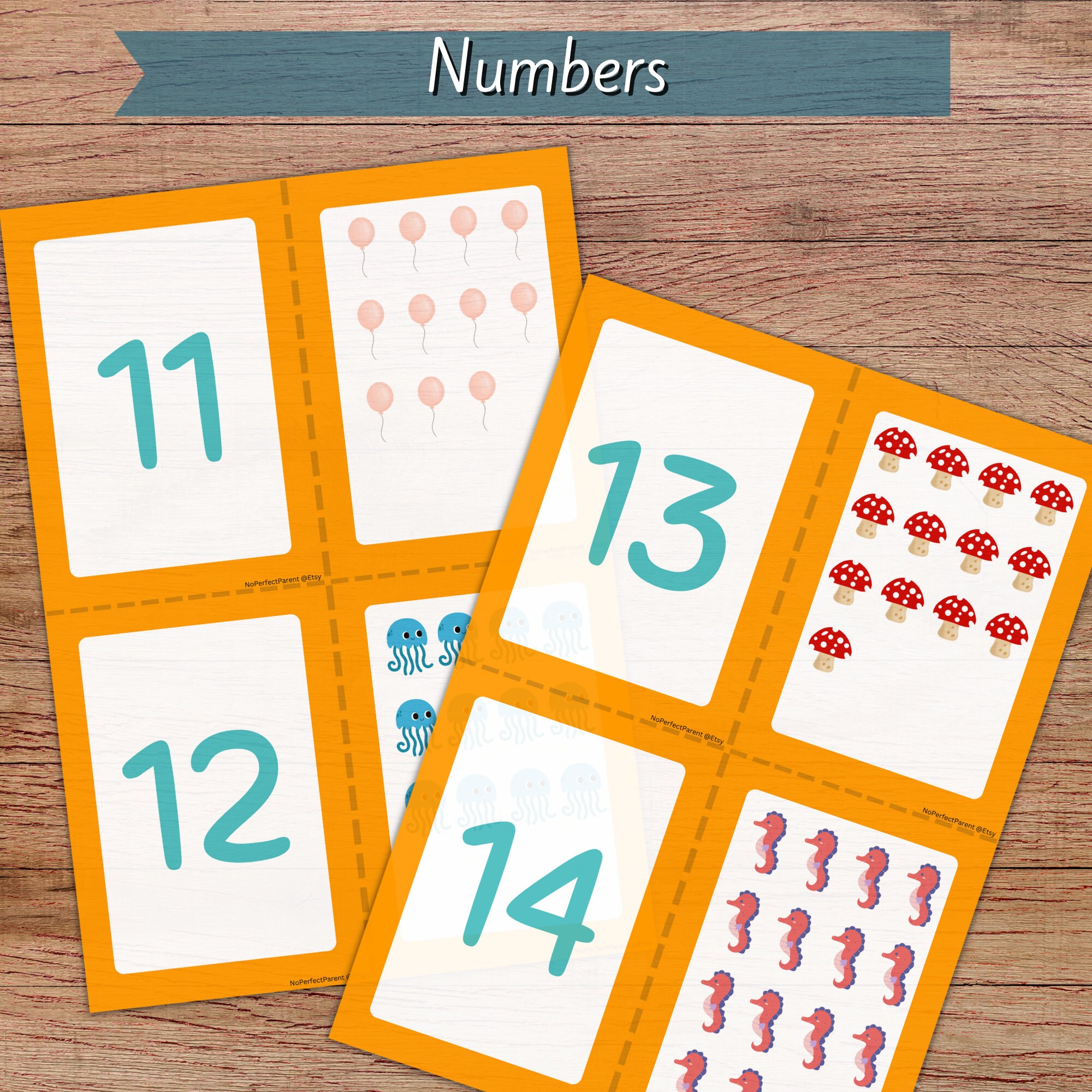 Number Flashcards for Kids Matching Cards to Teach Numbers to - Etsy