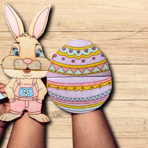 Easter Activity for Kids Printable Hand Puppets for Easter Bunny Crafts ...
