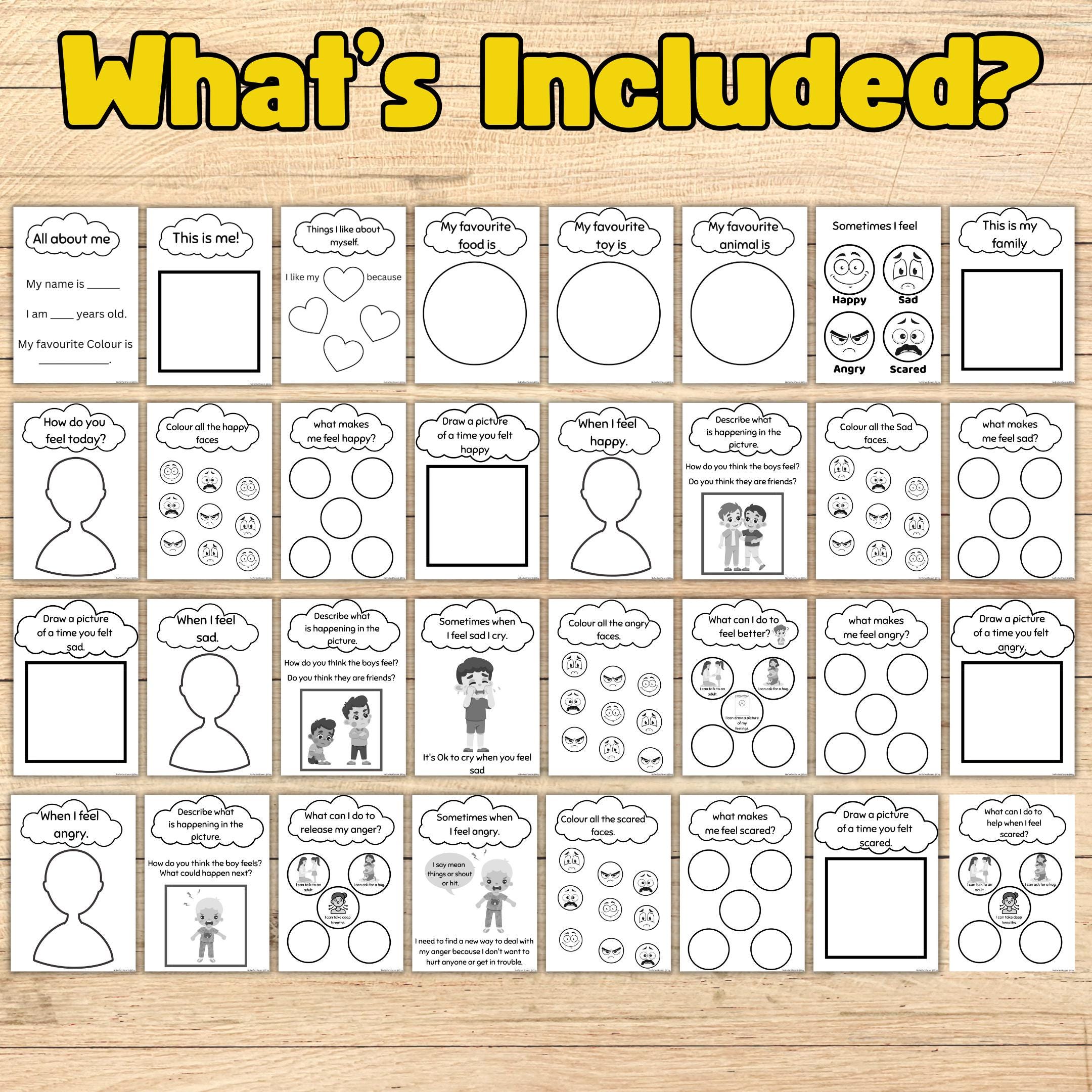 Emotions and Feelings Worksheets for Children - Emotional Regulation ...