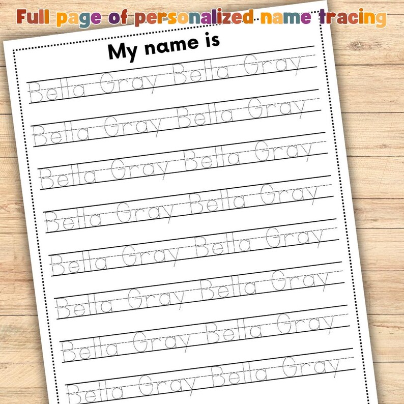 Personalized Name Writing Printable for Kids First Handwriting Book ...