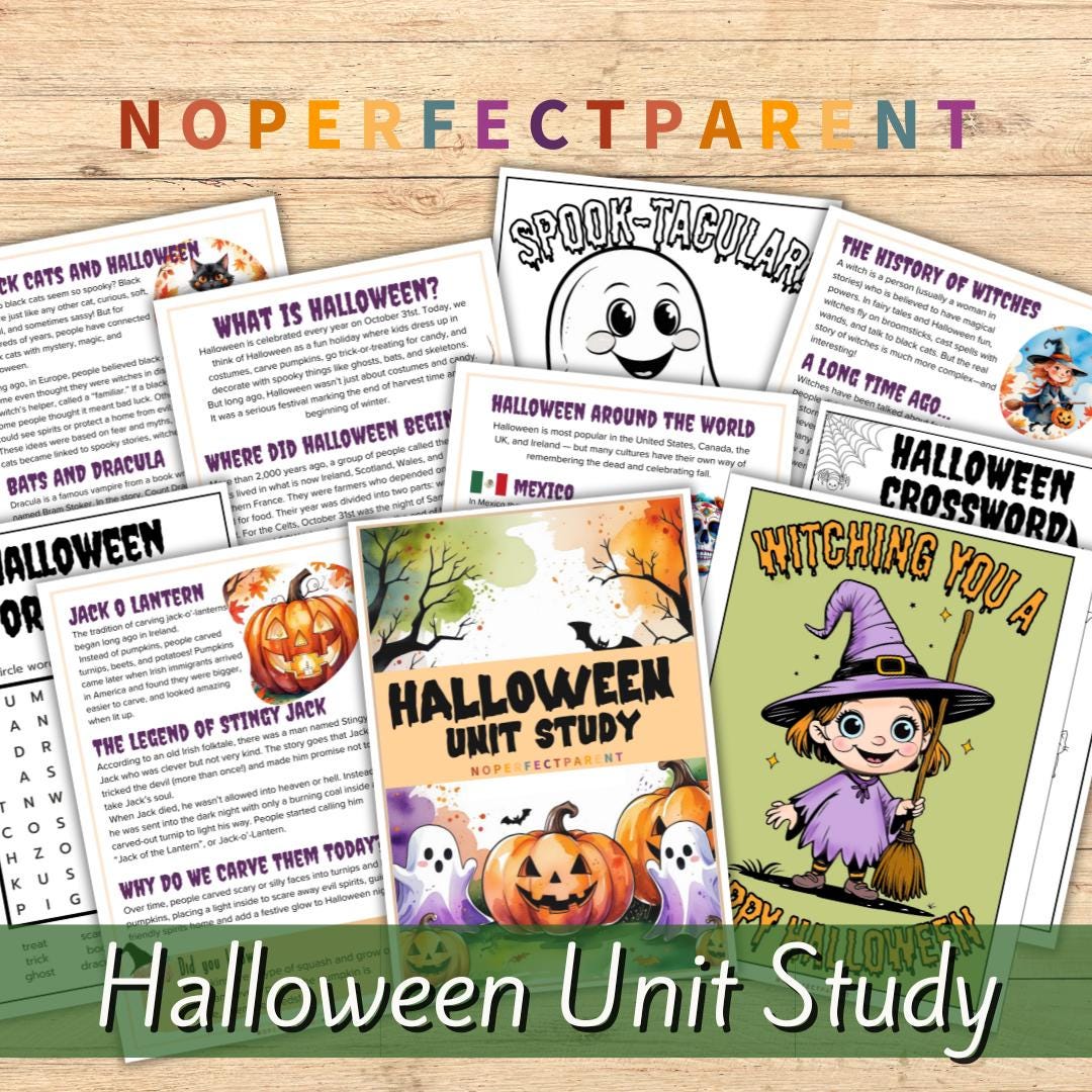 Halloween Unit Study for Kids Halloween Activity Pack for Children ...
