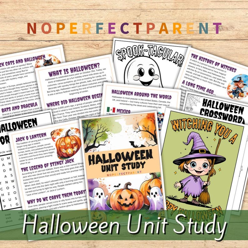 Halloween Unit Study: Kids Activity Pack, Homeschool Printable (PDF ...