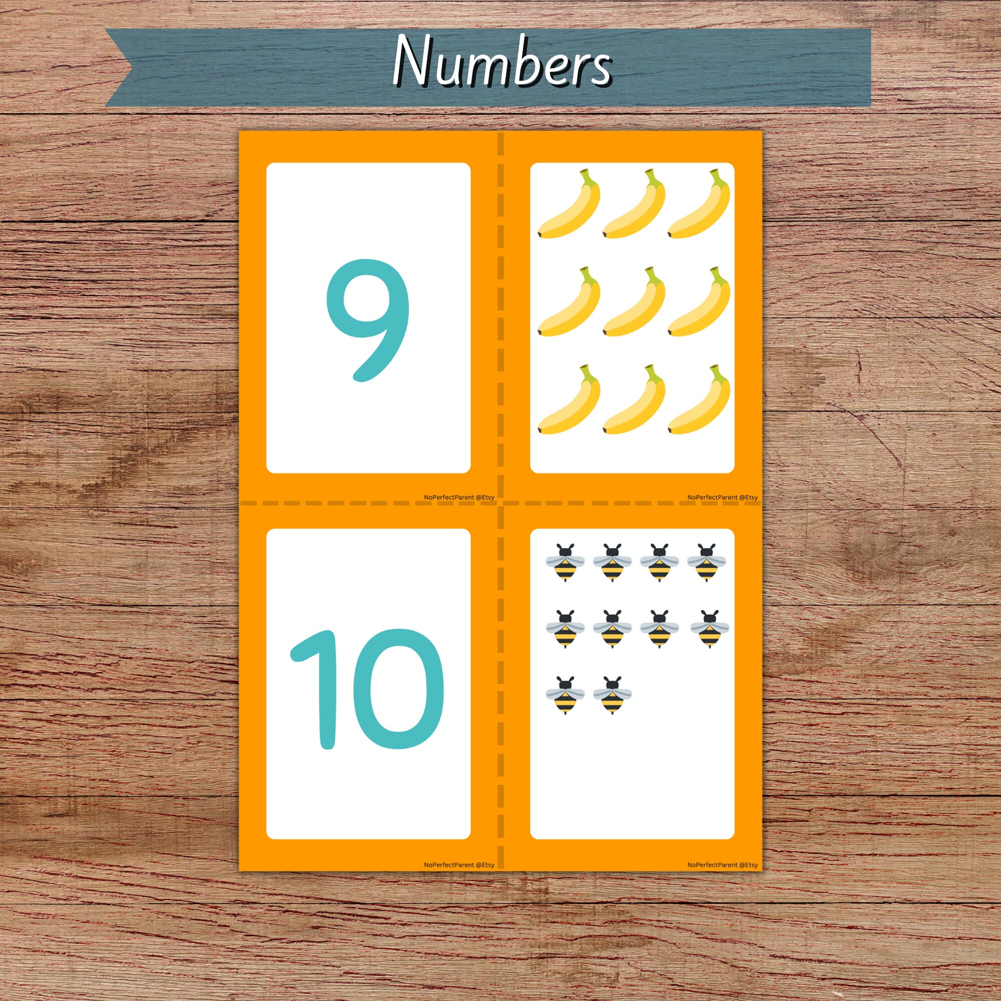 Number Flashcards for Kids Matching Cards to Teach Numbers to - Etsy