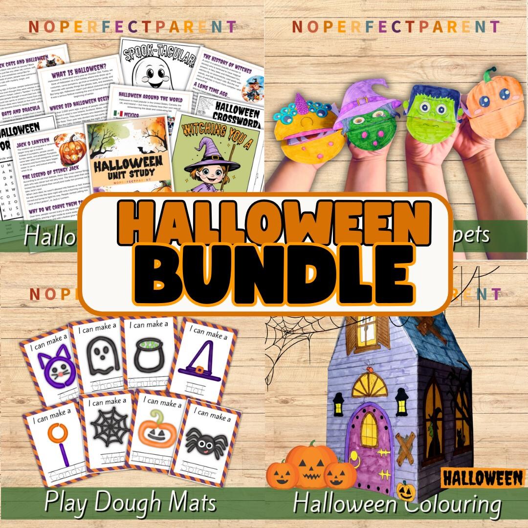 Halloween Activity Bundle for Kids | Printable Puppets, Haunted House ...