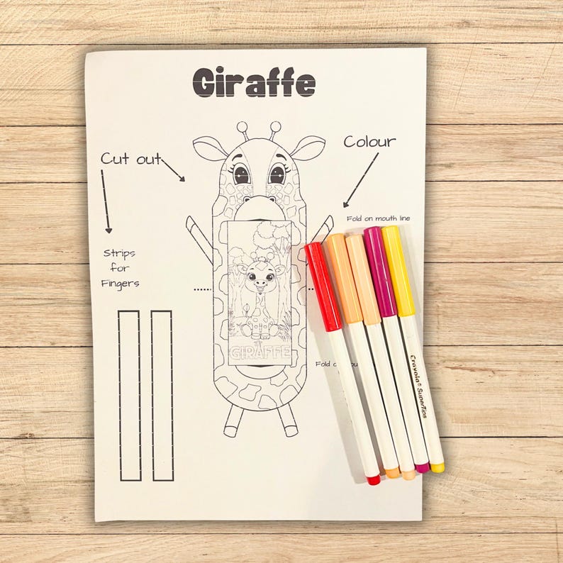Printable Animal Puppets for Kids Craft Activity for Children Colouring ...