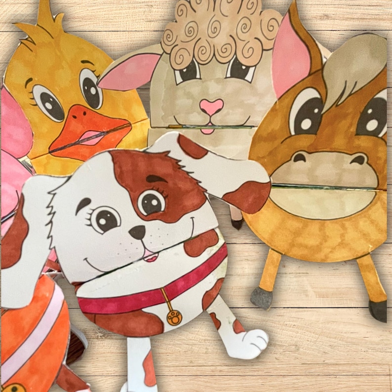 Kindergarten Activity for Kids Printable Farmyard Animal Puppets for ...