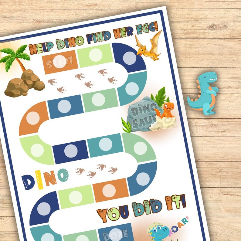Dinosaur Themed Reward Chart for Kids Potty Training Chart for Children ...