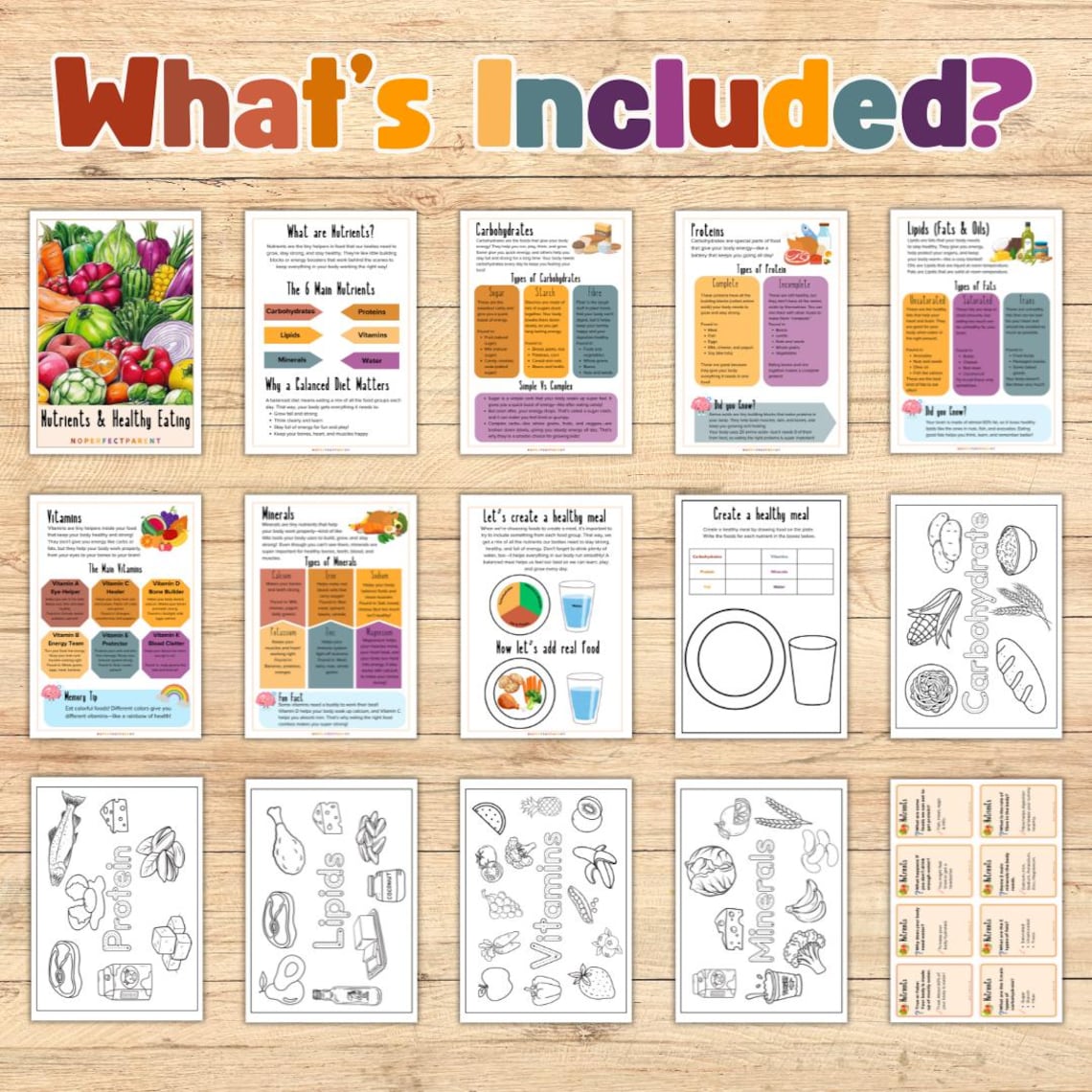 Nutrient Unit Study for Kids Healthy Eating Printable About Vitamins ...