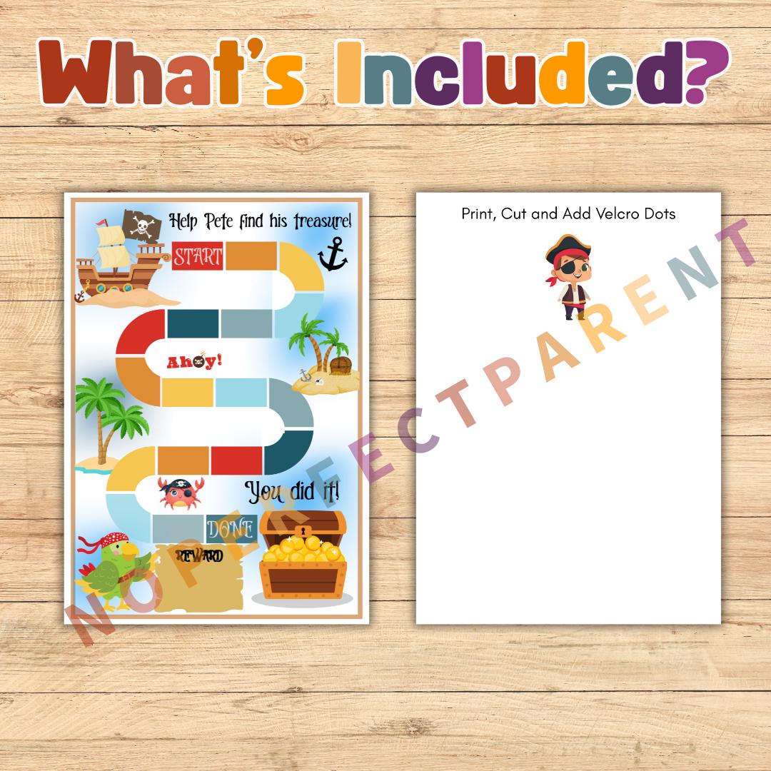 Potty Training Tracker for Kids Reward Chart Pirate Themed Printable ...
