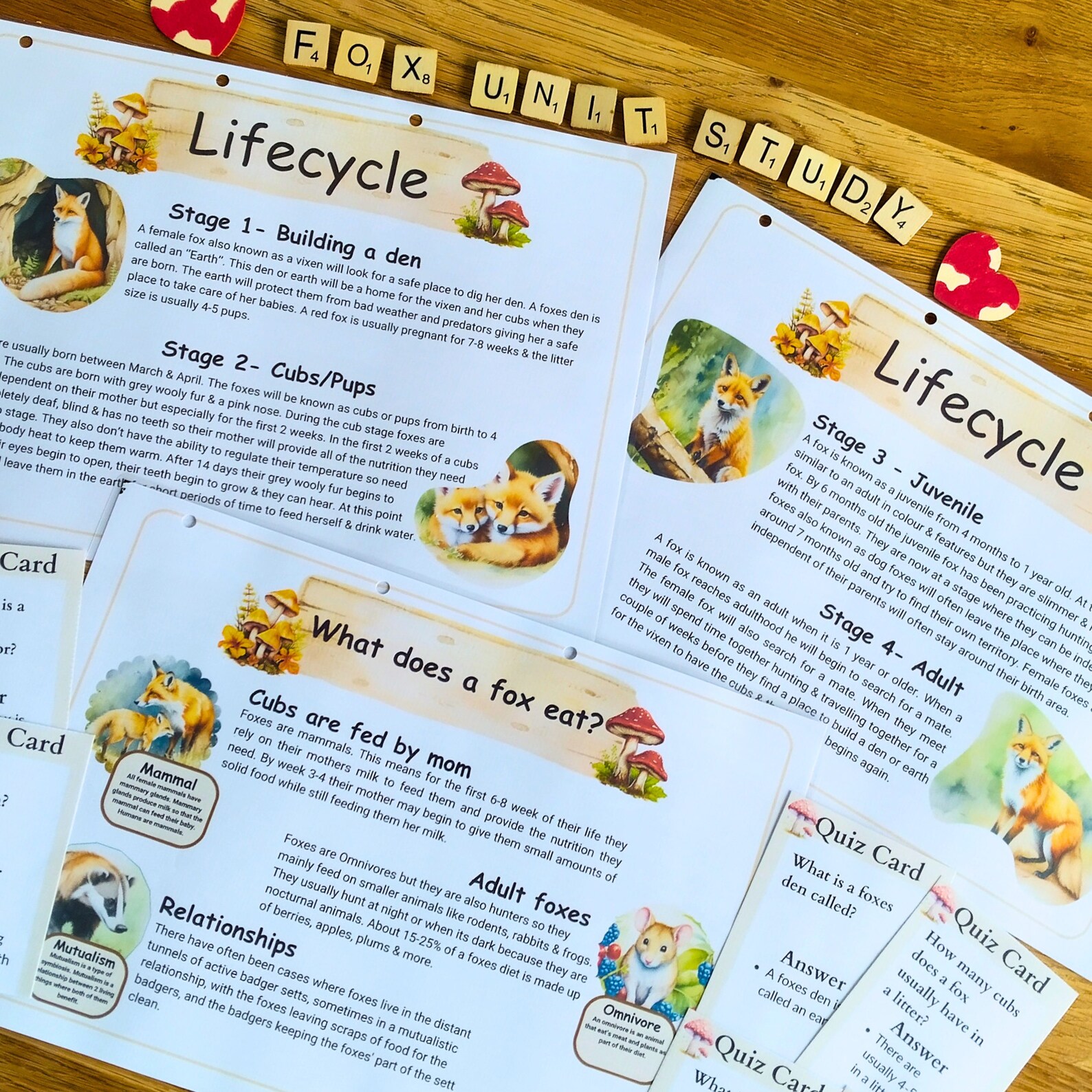 Fox Unit Study for Homeschool Printable STEM Activity for Kids Nature ...