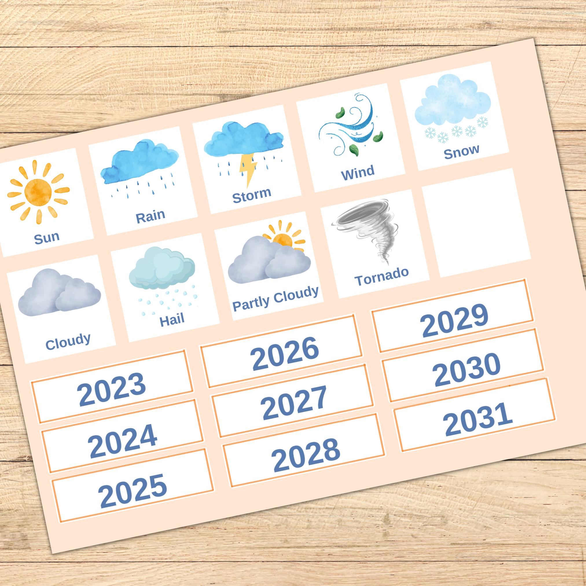 Printable Kids Perpetual Calendar - Homeschool Wall Activity - Seasonal ...