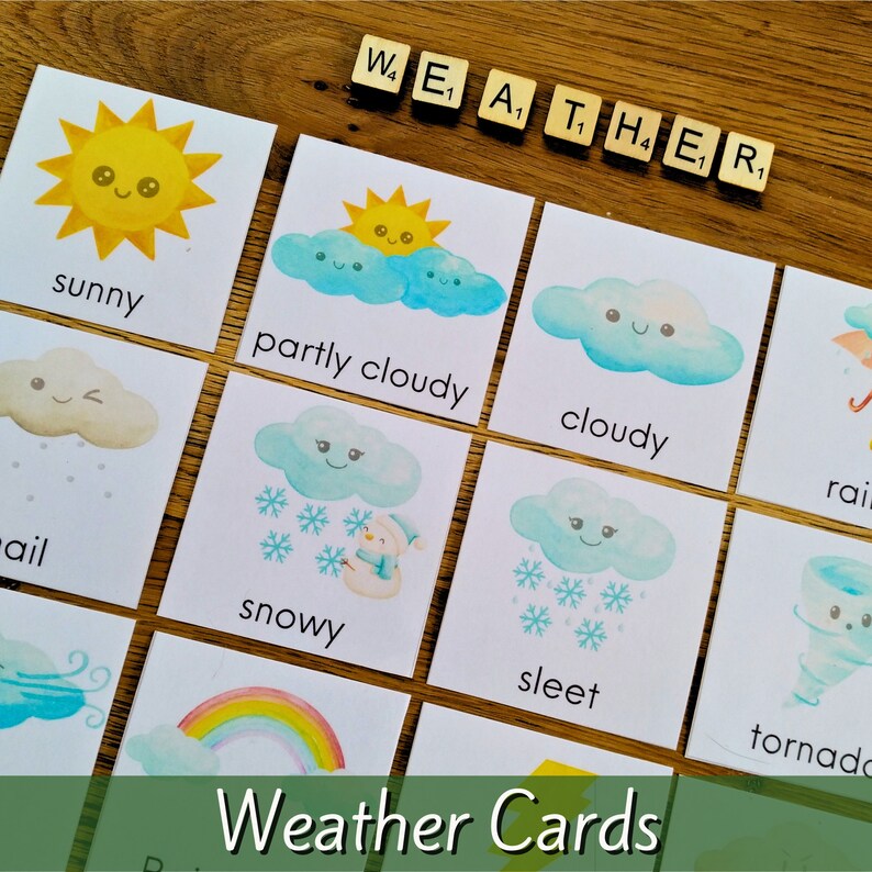 3 Part Weather Flashcards - Preschool Learning - Home School Activities ...