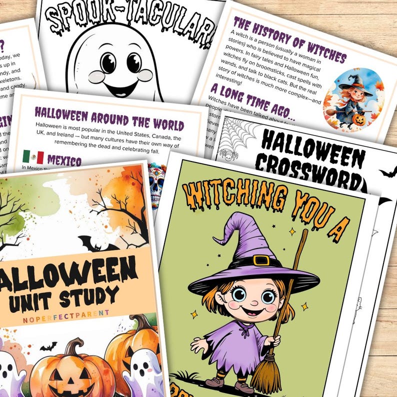 Halloween Unit Study: Kids Activity Pack, Homeschool Printable (PDF ...