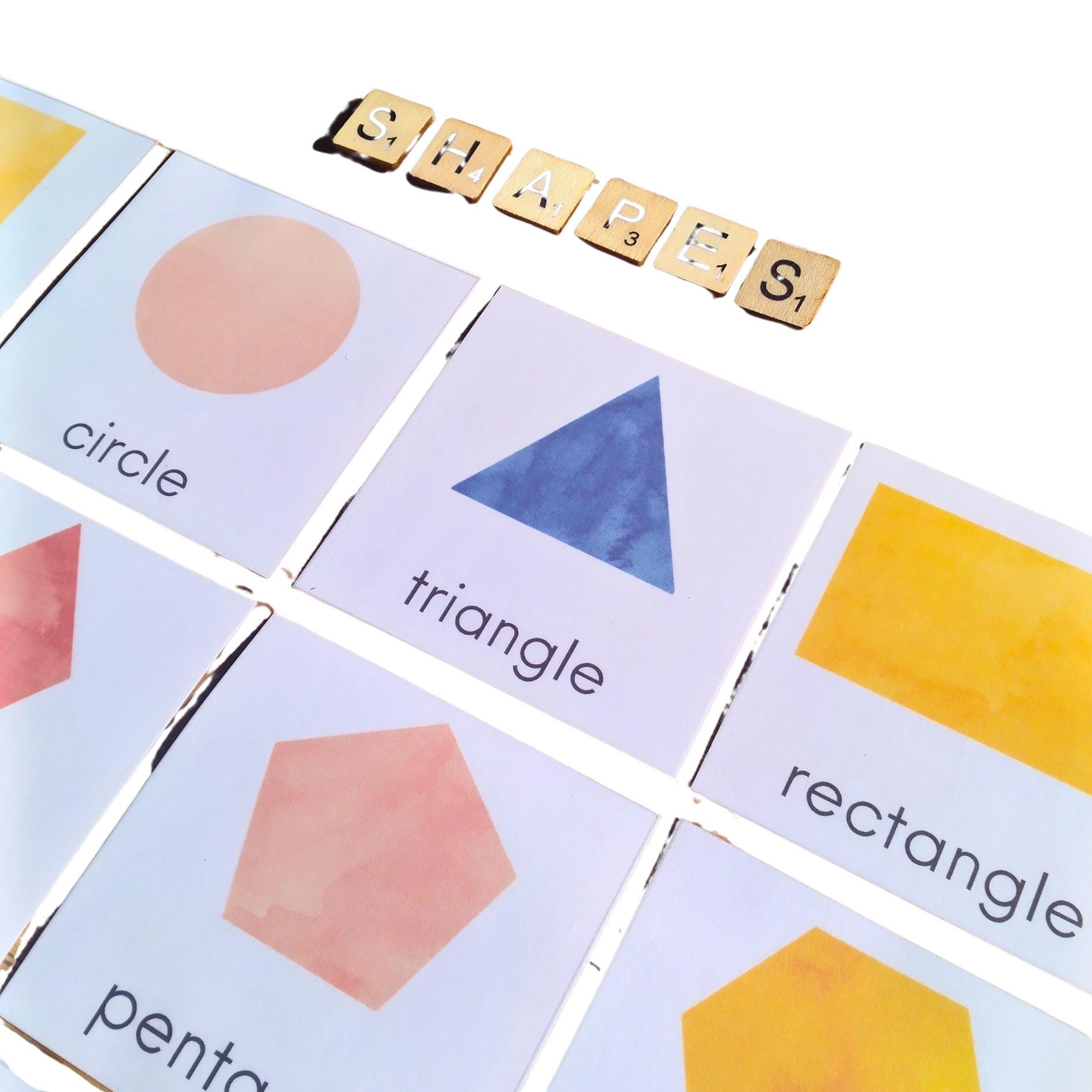 Preschool Shapes Flashcards for Kids - Toddler Activity - Montessori ...