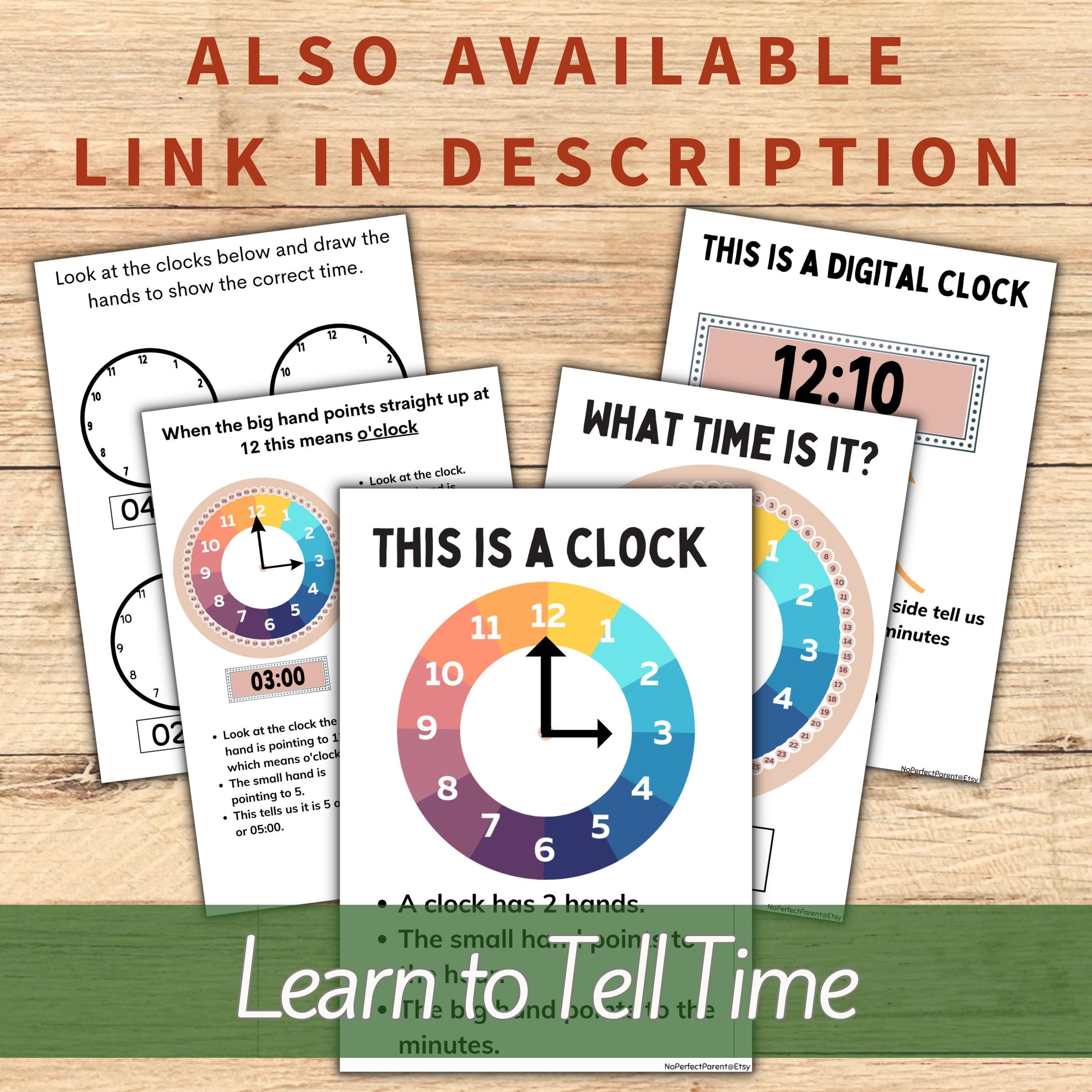 Rainbow Learn to Tell Time Printable | Kids Clock Activity | Teaching ...