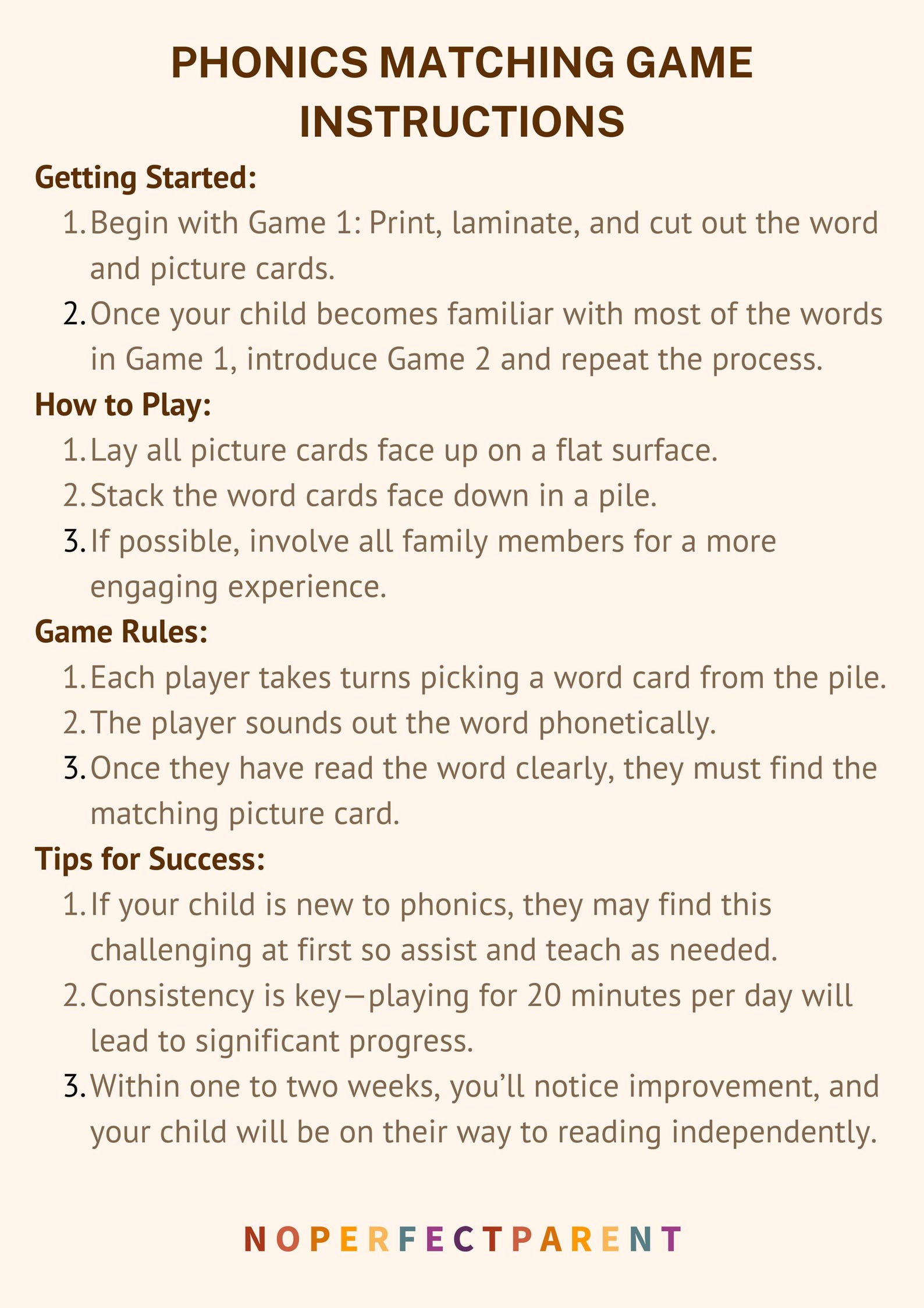 Printable Phonics Matching Game for Kids | CVC & CVCC Words | Preschool ...