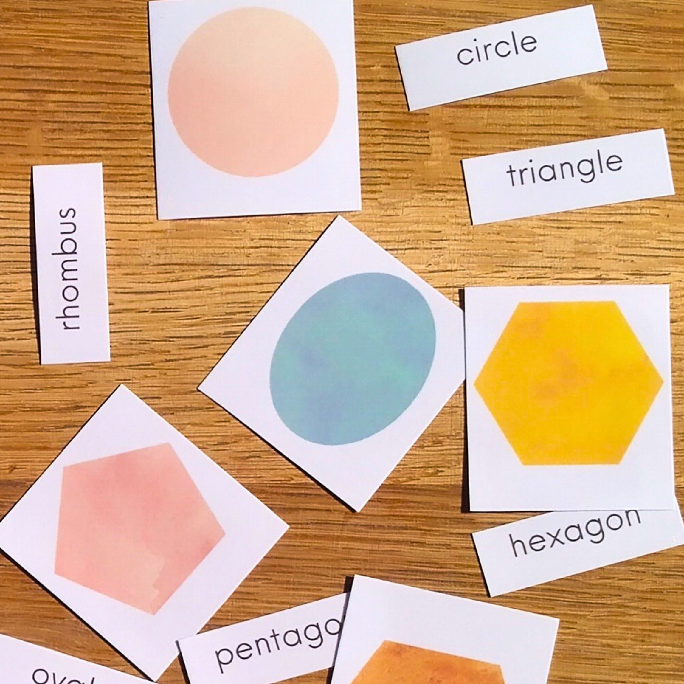 Preschool Shapes Flashcards for Kids Toddler Activity Montessori ...