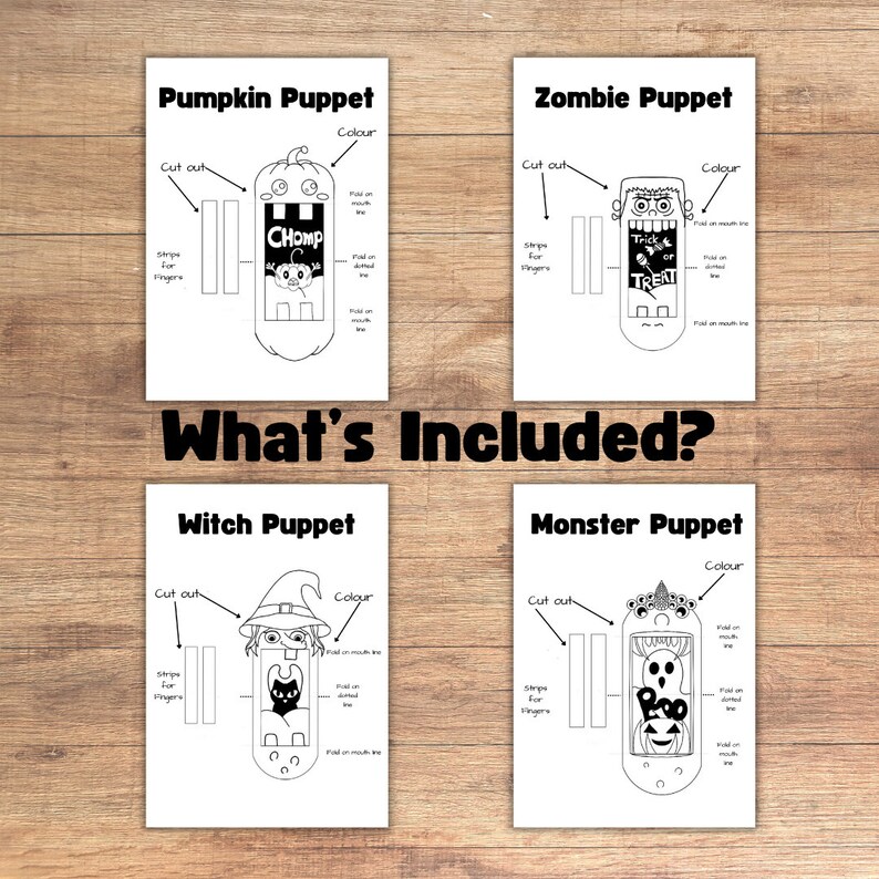 Halloween Activity for Kids Printable Hand Puppets for Halloween Crafts ...