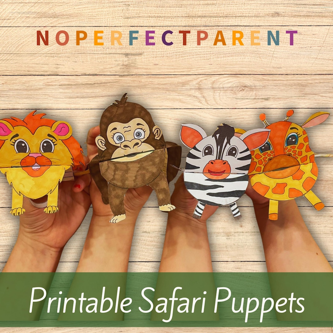Printable Animal Puppets for Kids Craft Activity for Children Colouring ...