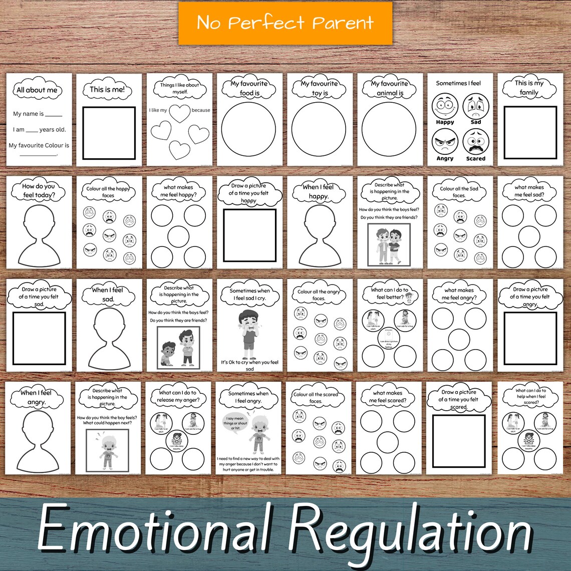 Emotions and Feelings Worksheets for Children Emotional Regulation ...