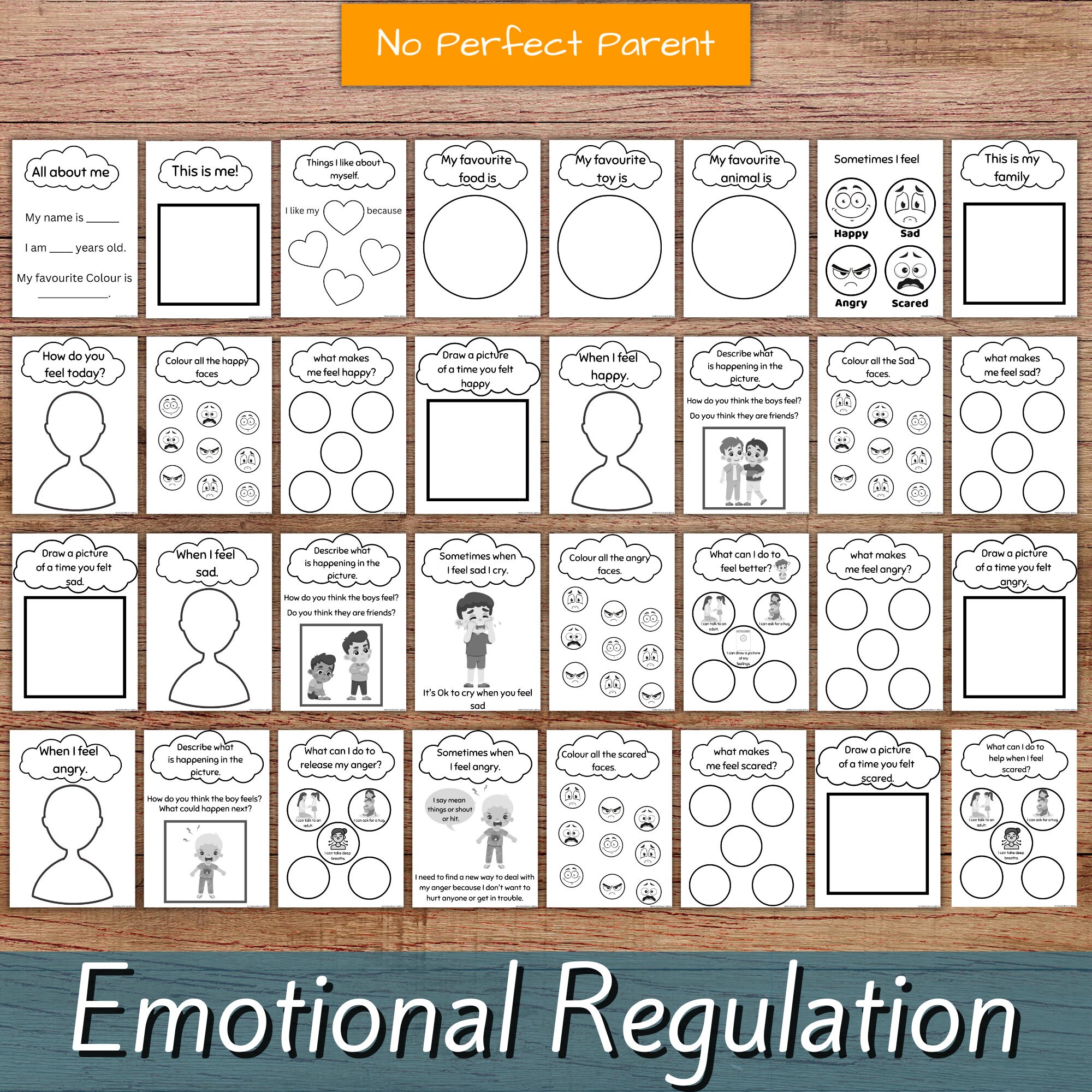 Emotions and Feelings Worksheets for Children Emotional Regulation ...