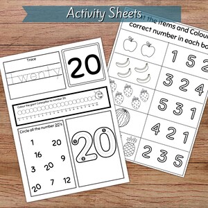 Preschool Math Printable to Teach Kids Numbers 1-20 for Kindergarten ...