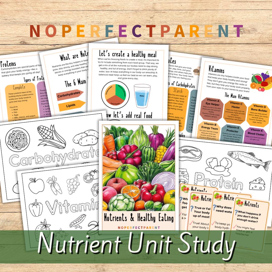 Nutrient Unit Study for Kids Healthy Eating Printable About Vitamins ...