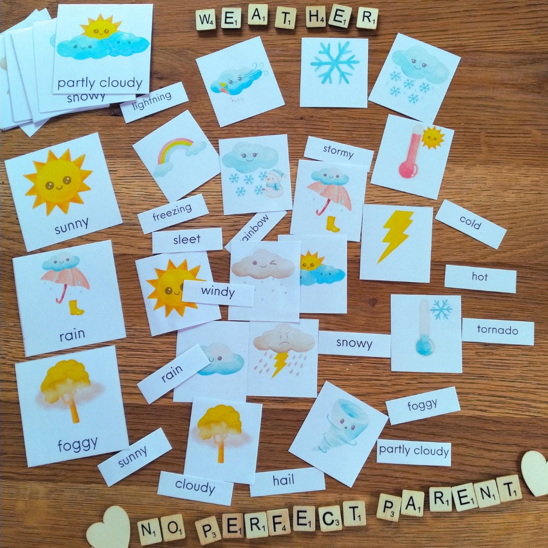 3 Part Weather Flashcards - Preschool Learning - Home School Activities ...