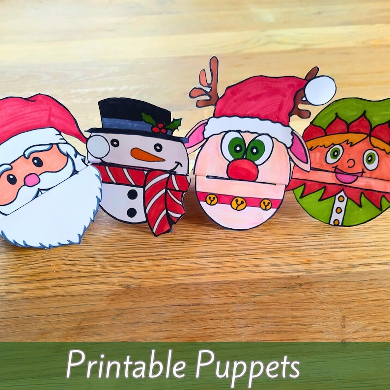 Christmas Activity for Kids Printable Hand Puppets for Christmas Crafts ...