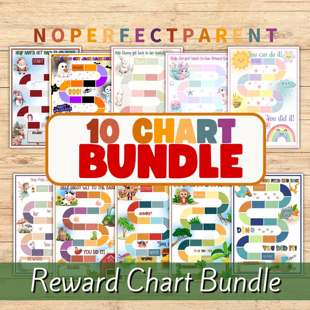 Kids Reward Chart Printable Bundle – Toddler Routine Charts, Chore ...