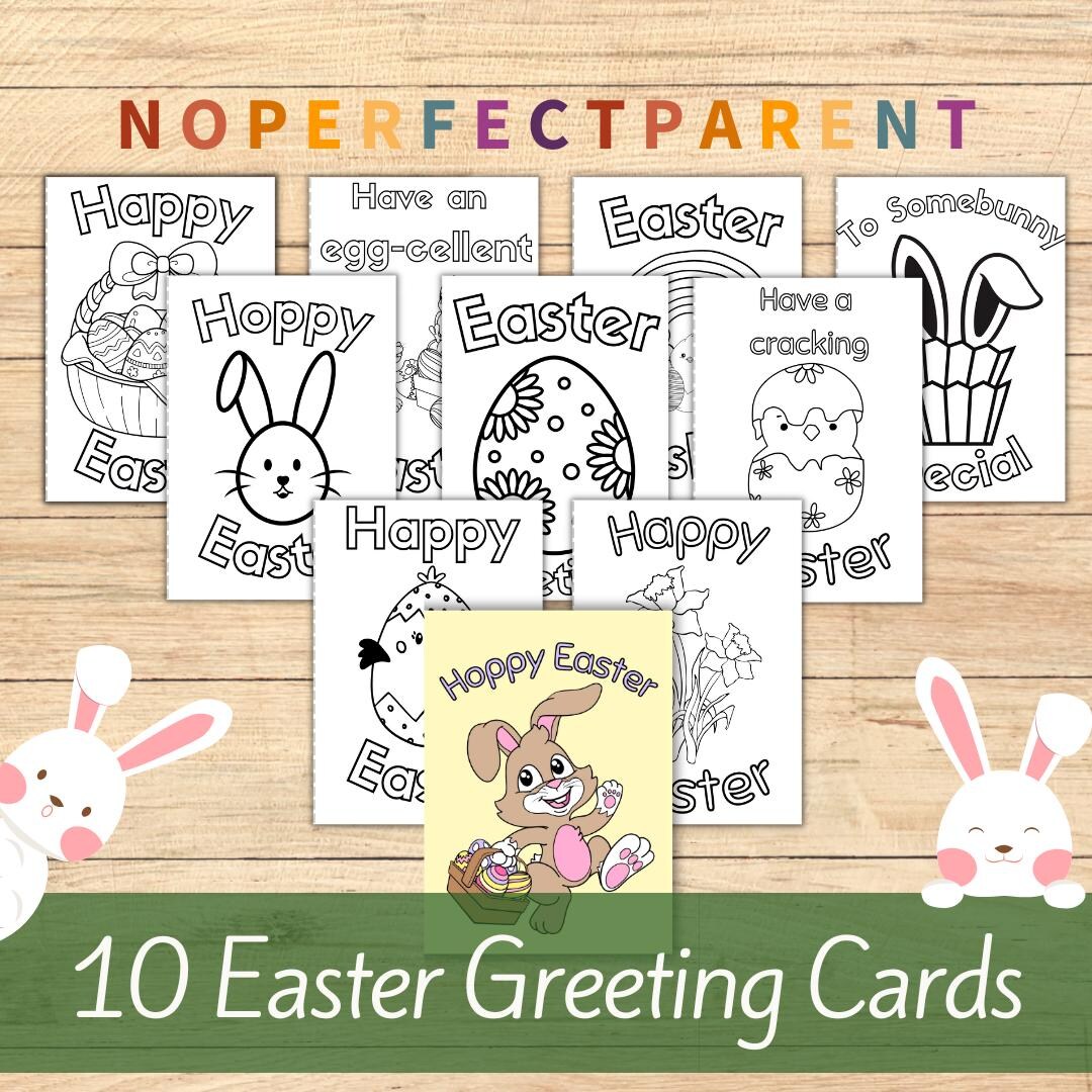 Colouring for Kids Easter Cards for Children to Colour Greeting Cards ...
