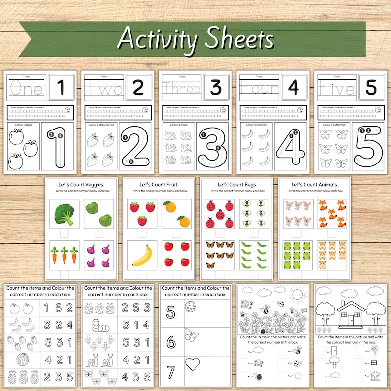 Preschool Math Printable to Teach Kids Numbers 1-20 for Kindergarten ...