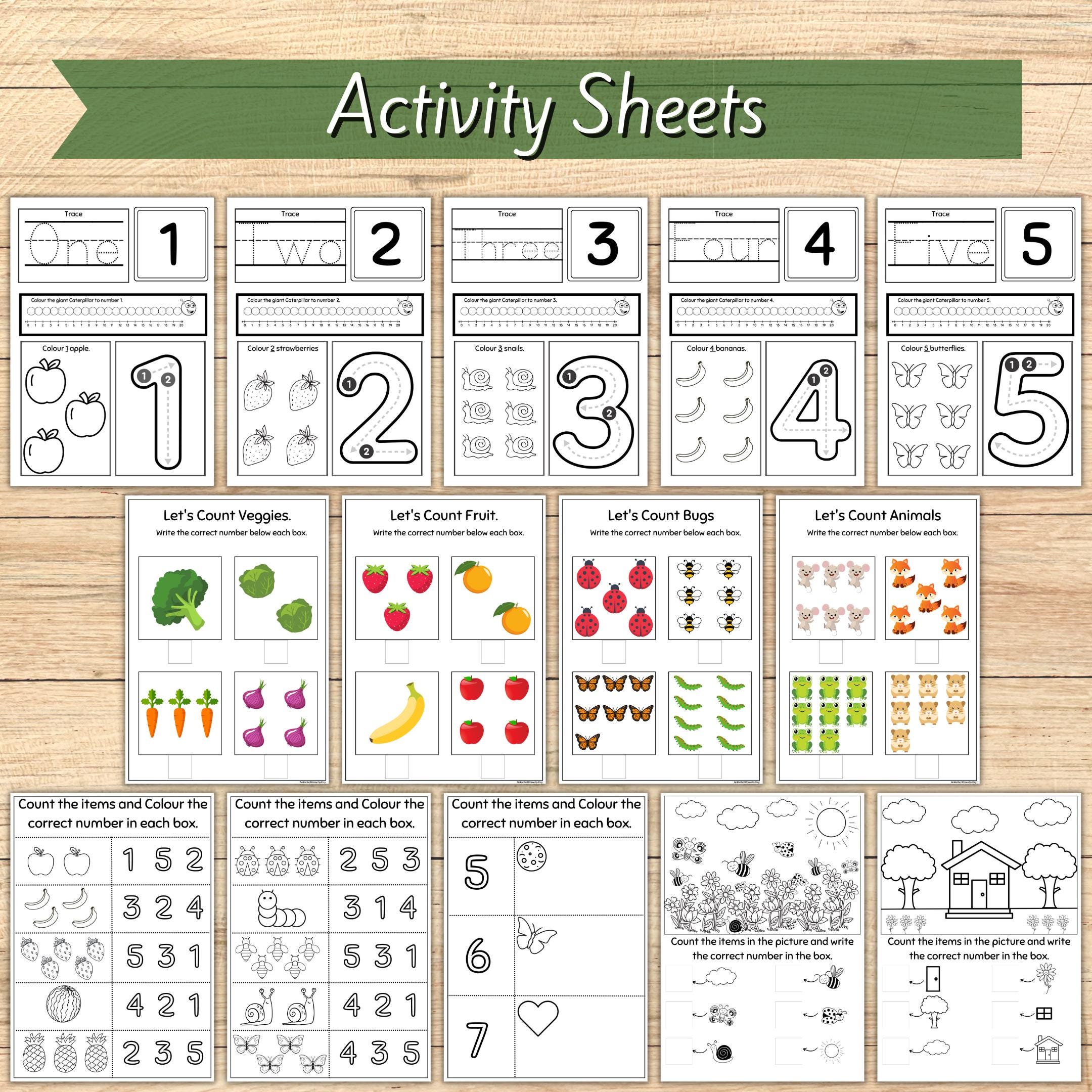 Preschool Math Printable to Teach Kids Numbers 1-20 for Kindergarten ...