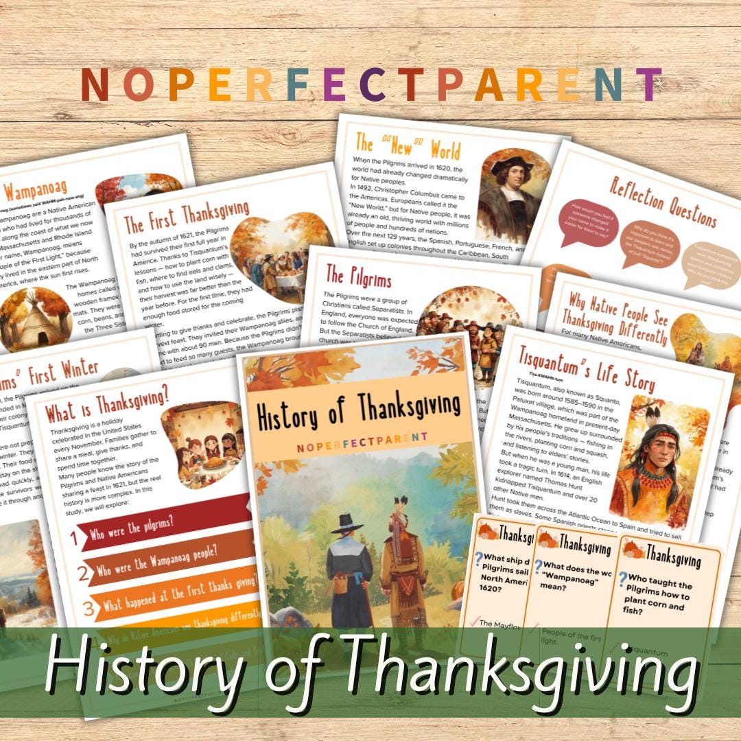 History of Thanksgiving Unit Study for Kids Thanksgiving Education for ...