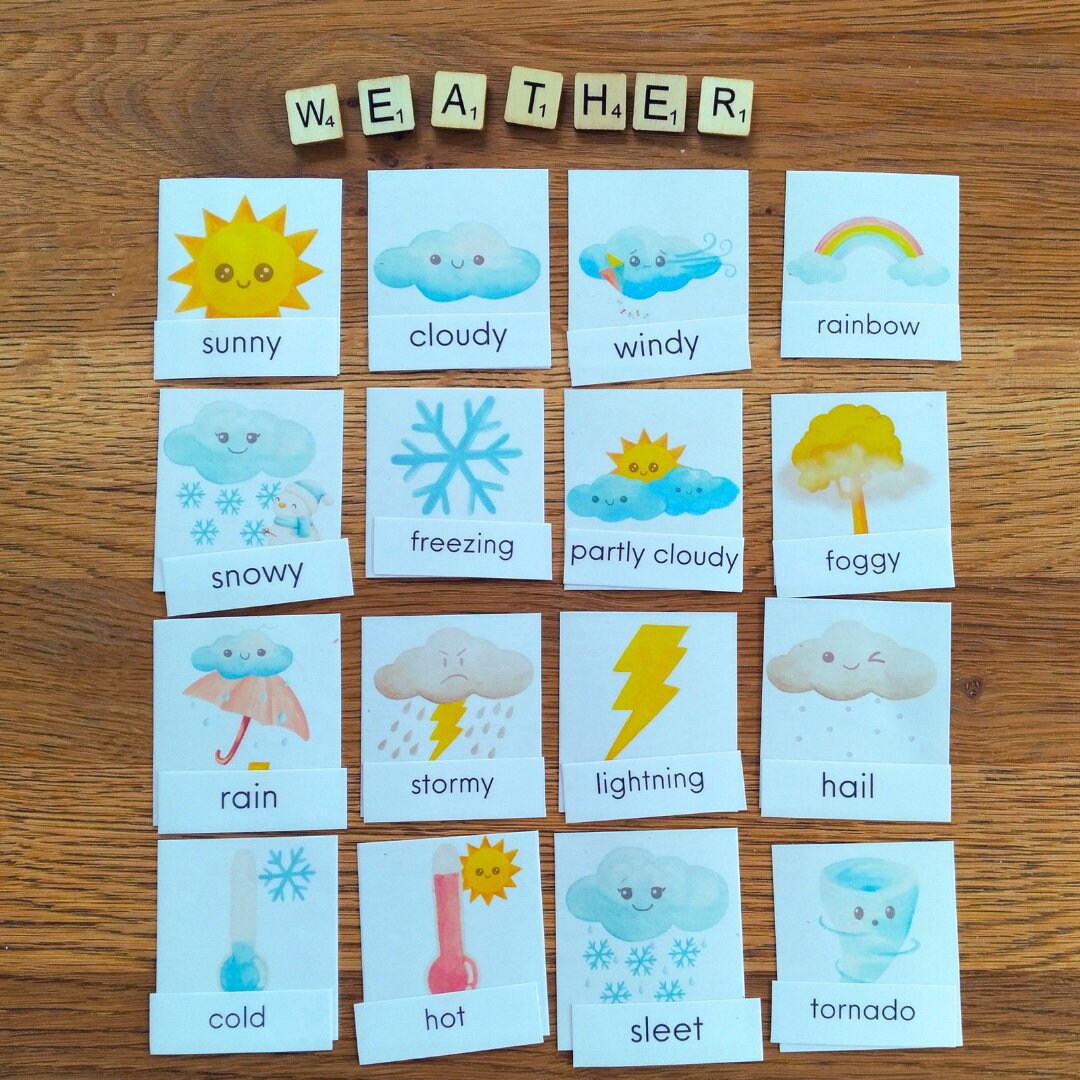 3 Part Weather Flashcards - Preschool Learning - Home School Activities ...