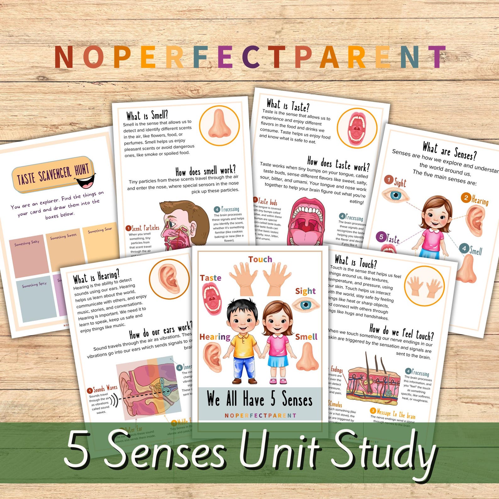 5 Senses Printable for Children Five Senses Unit Study for Homeschool ...