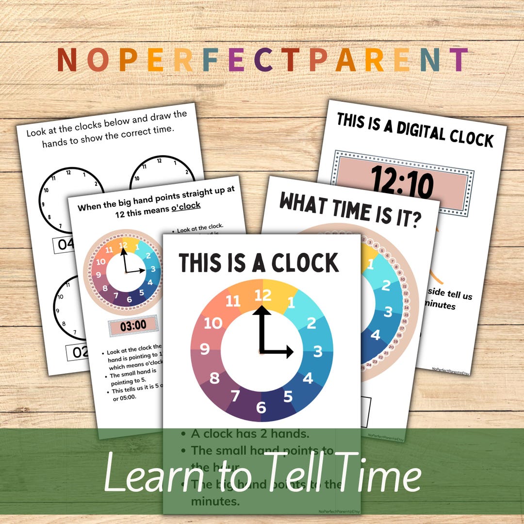 Clock Worksheets & Lessons for Children Printable to Teach Time Telling ...