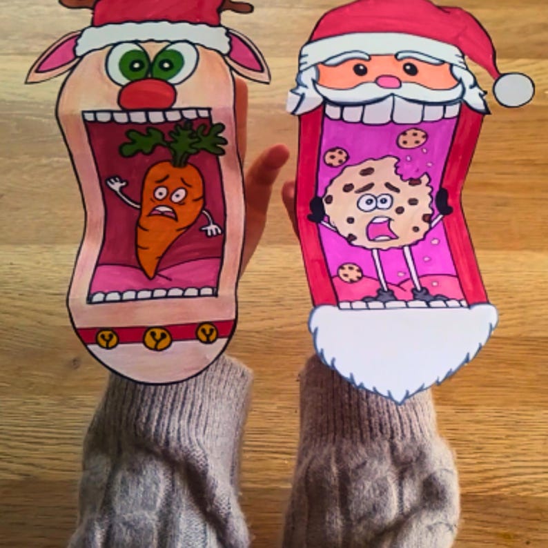 Christmas Activity for Kids Printable Hand Puppets for Christmas Crafts ...