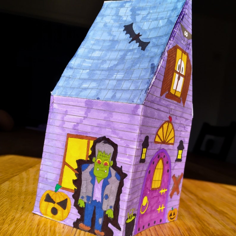 Printable 3D Haunted House Halloween Craft for Kids Printable Colouring ...