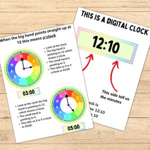 Rainbow Learn to Tell Time Printable | Kids Clock Activity | Teaching ...