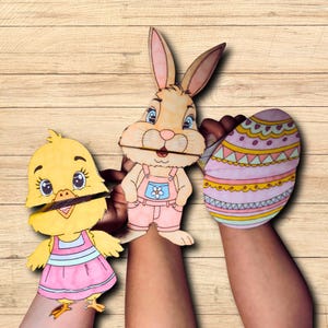 Easter Activity for Kids Printable Hand Puppets for Easter Bunny Crafts ...