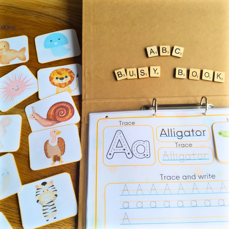 ABC Preschool Busy Book Busy Binder for Toddlers Letter Tracing ...