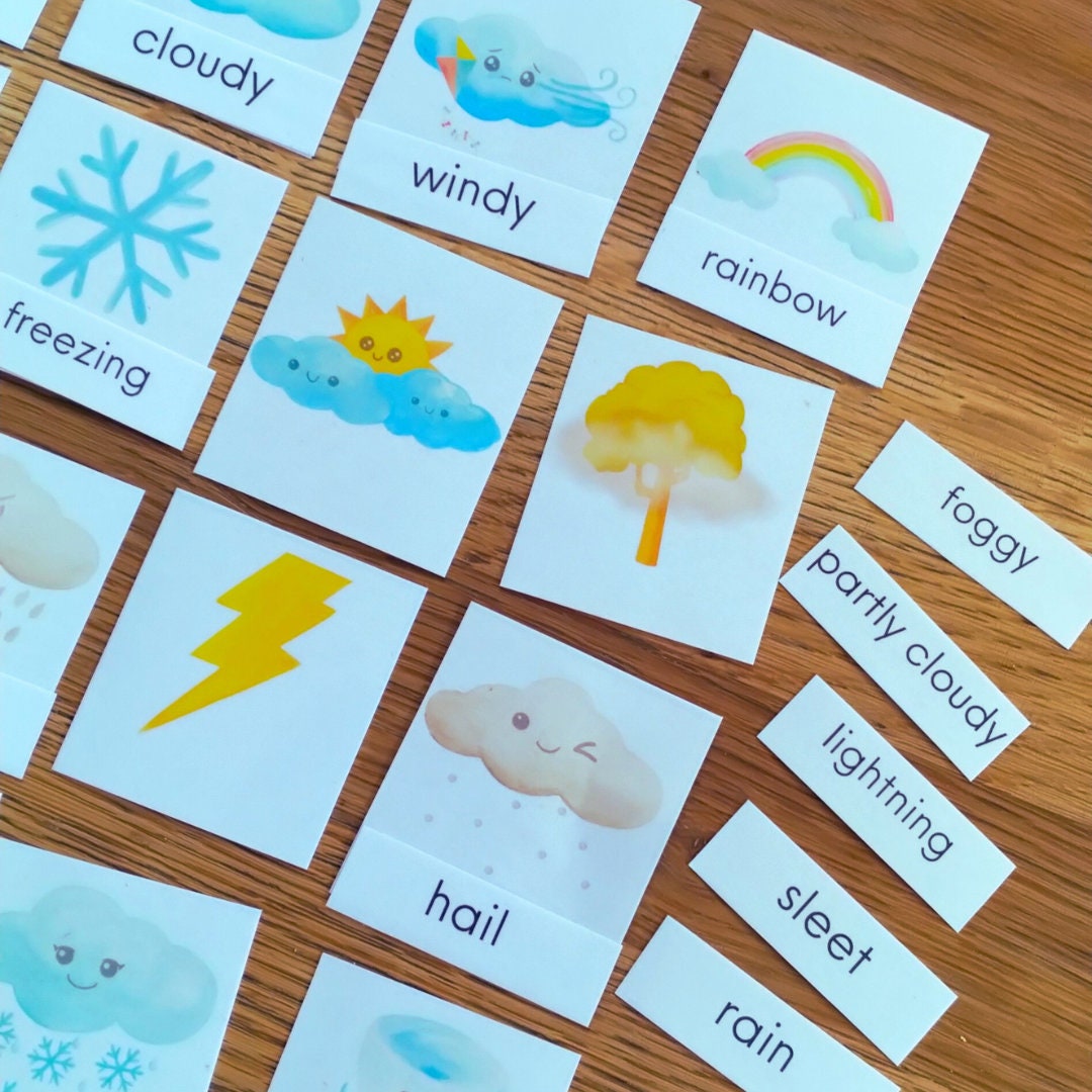 3 Part Weather Flashcards - Preschool Learning - Home School Activities ...