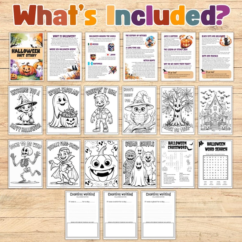 Halloween Unit Study: Kids Activity Pack, Homeschool Printable (PDF ...