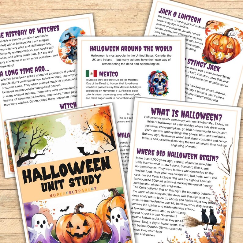 Halloween Unit Study: Kids Activity Pack, Homeschool Printable (PDF ...