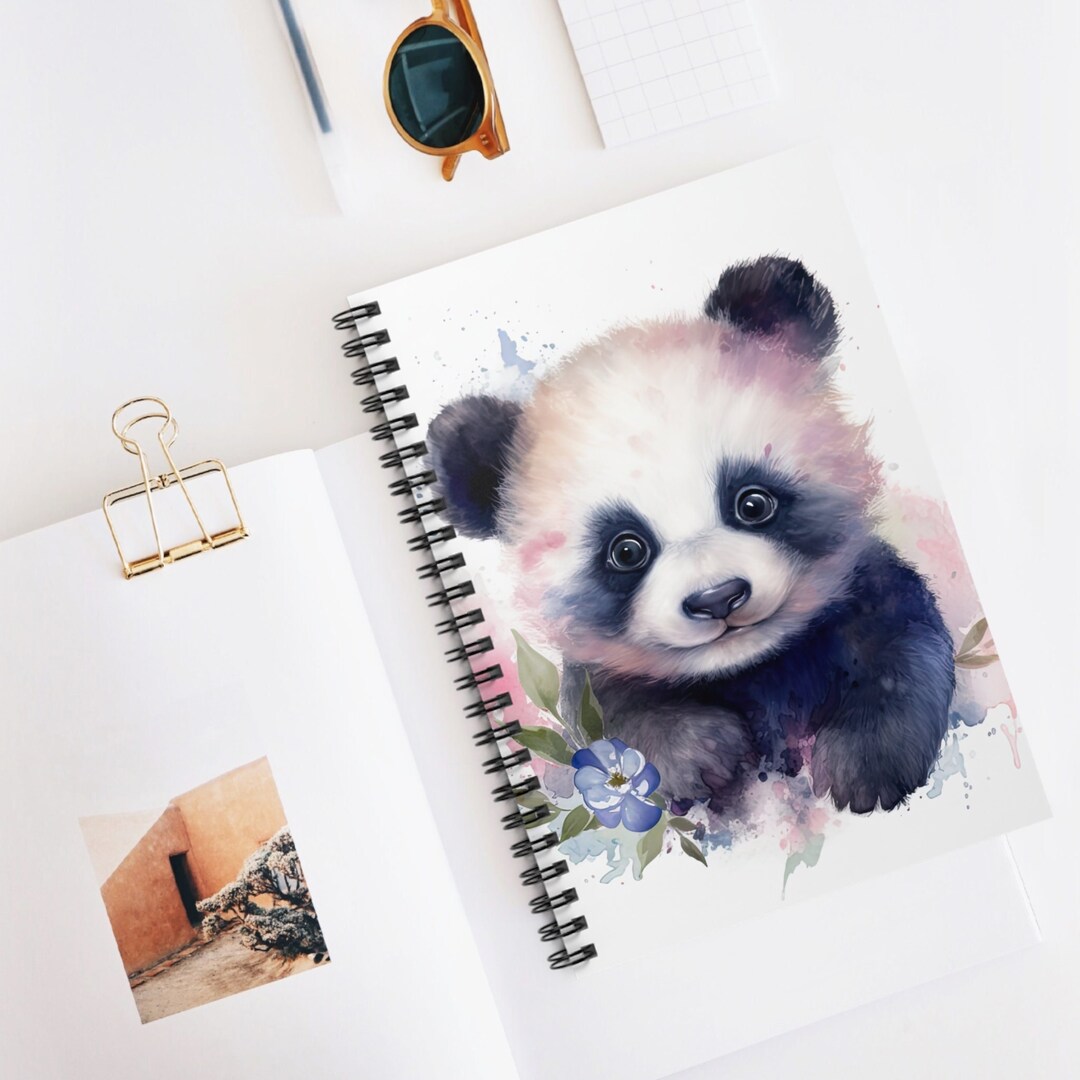 Watercolor Panda Spiral Notebook Creative Writing Journal Unique ...