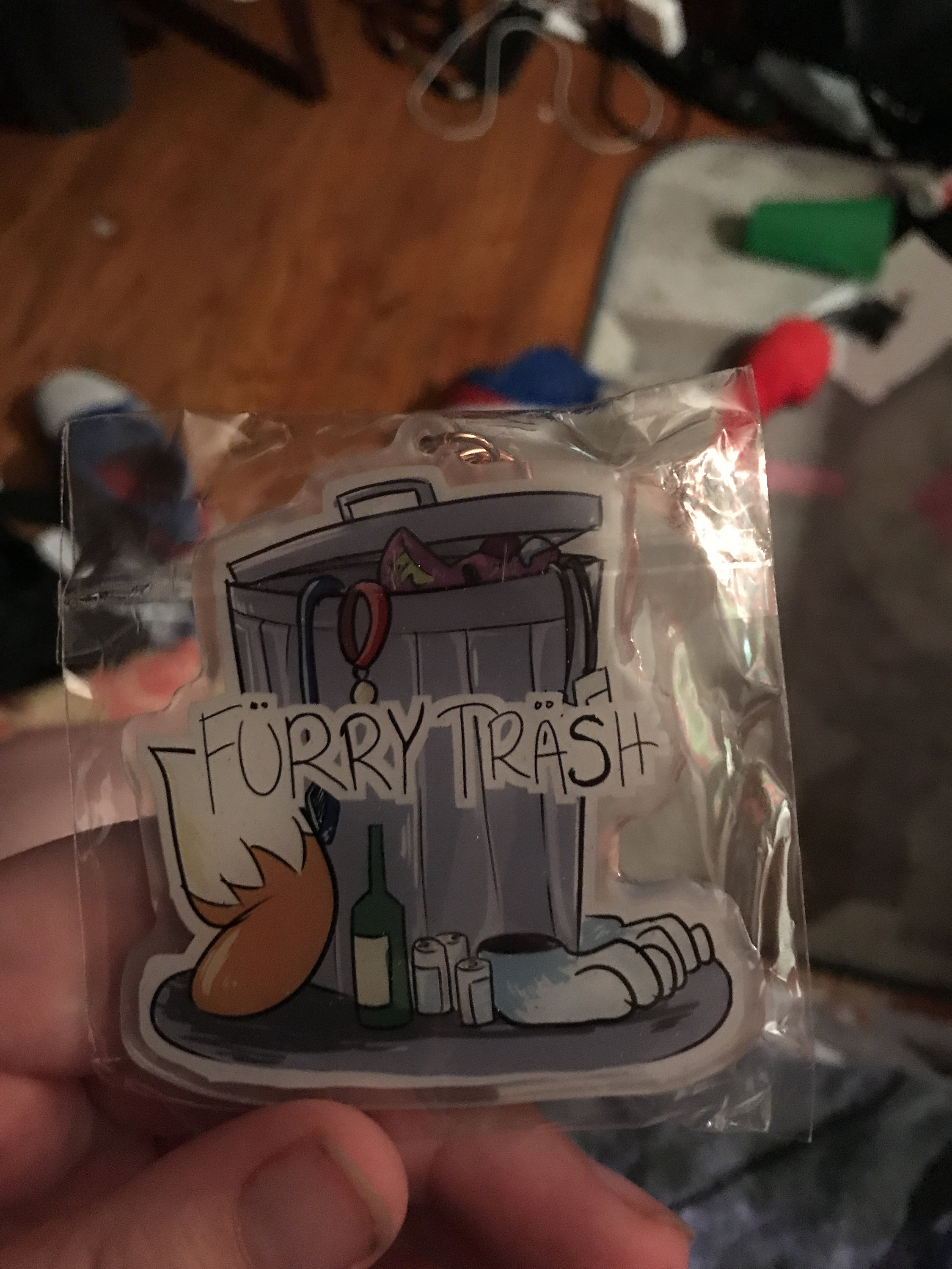 HOLO Furry Trash Acrylic Charm/Keychain | Etsy