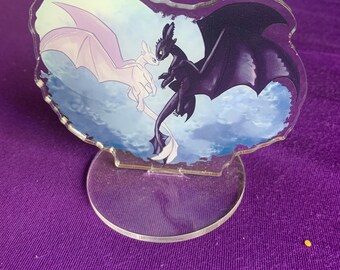 How to Train Your Dragon Toothless and Light Fury Acrylic Standee - Etsy