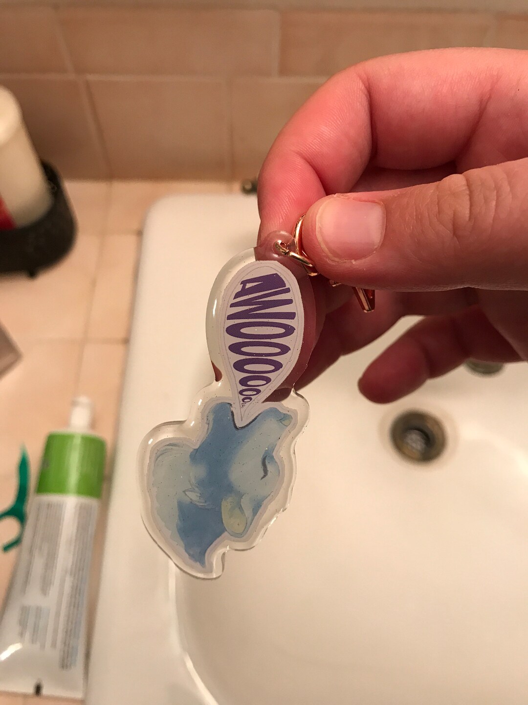 Wolf Howl Awooo Acrylic Epoxy Keychain - Etsy