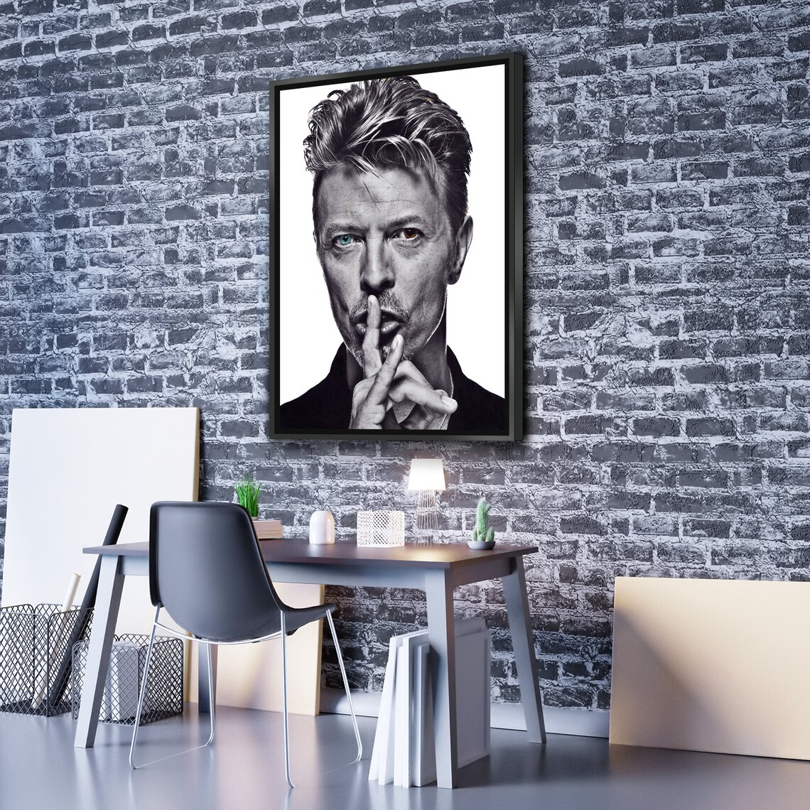 DAVID BOWIE Poster Print Canvas SHUSH Canvas Wall Art | Etsy